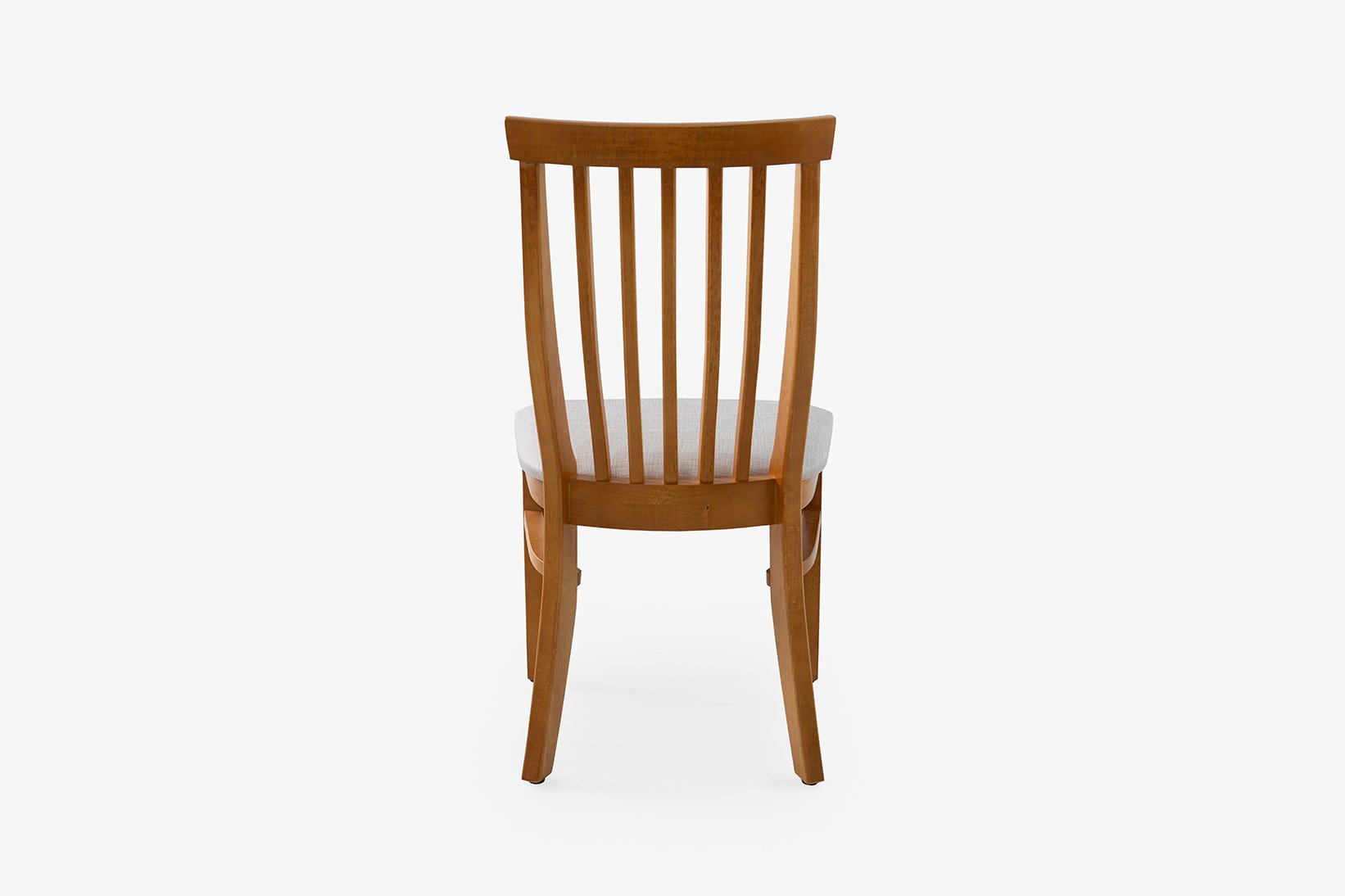 Cadeira de Madeira Varsóvia Cor Mel Estofado Corino Bege Acinzentado